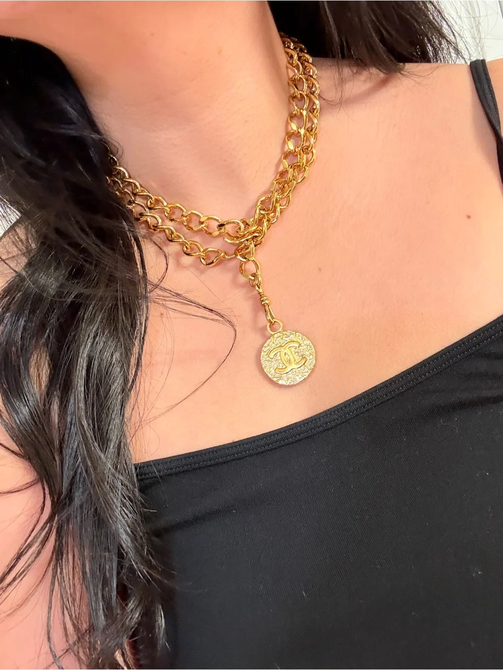 CHANEL | Accessories | Chanel Vintage Gold 982 Coin Cc Chain Link Belt ...
